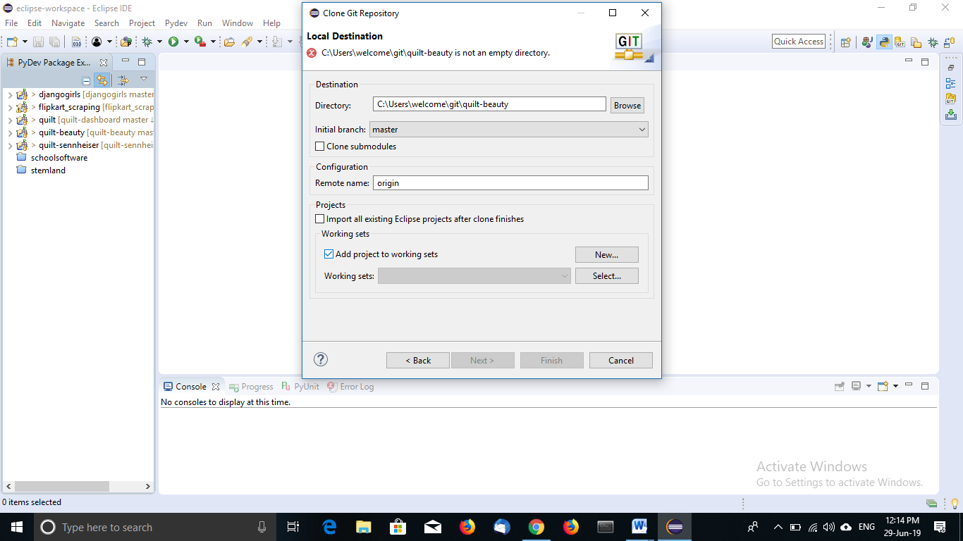 How to use Git in Eclipse(Cloning a respiratory) – C3STREAM Land Designs